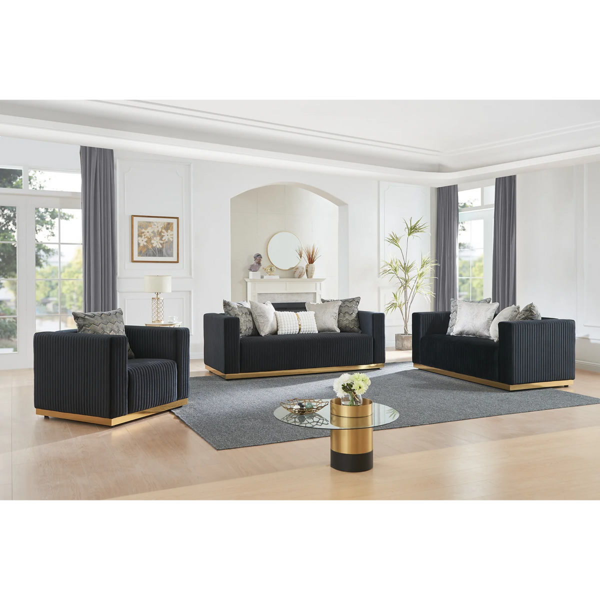 Alisha Sofa, Loveseat & Chair (Pillows Included) — Gafer Furniture