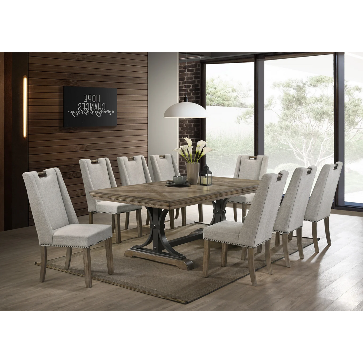 Gaby 7 Pcs Dining Room Set (Table + 6 Chairs) — Gafer Furniture